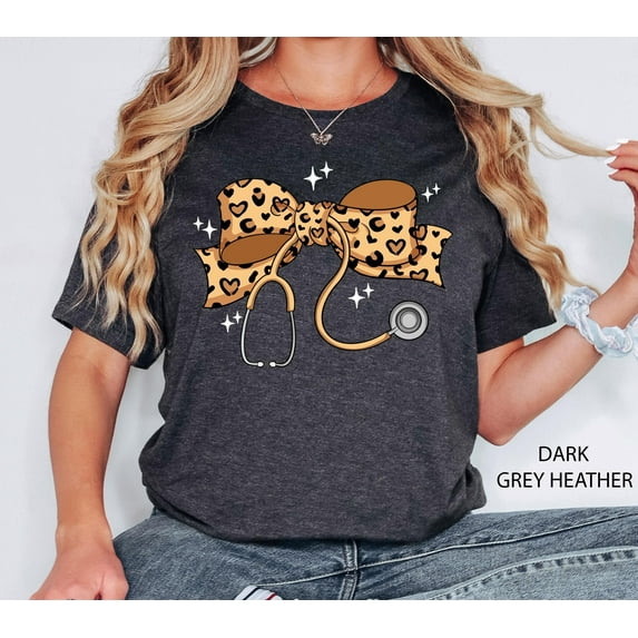 Coquette Nurse Stethoscope Bow Shirt, Christmas Gift for Nurse, Nurse ...