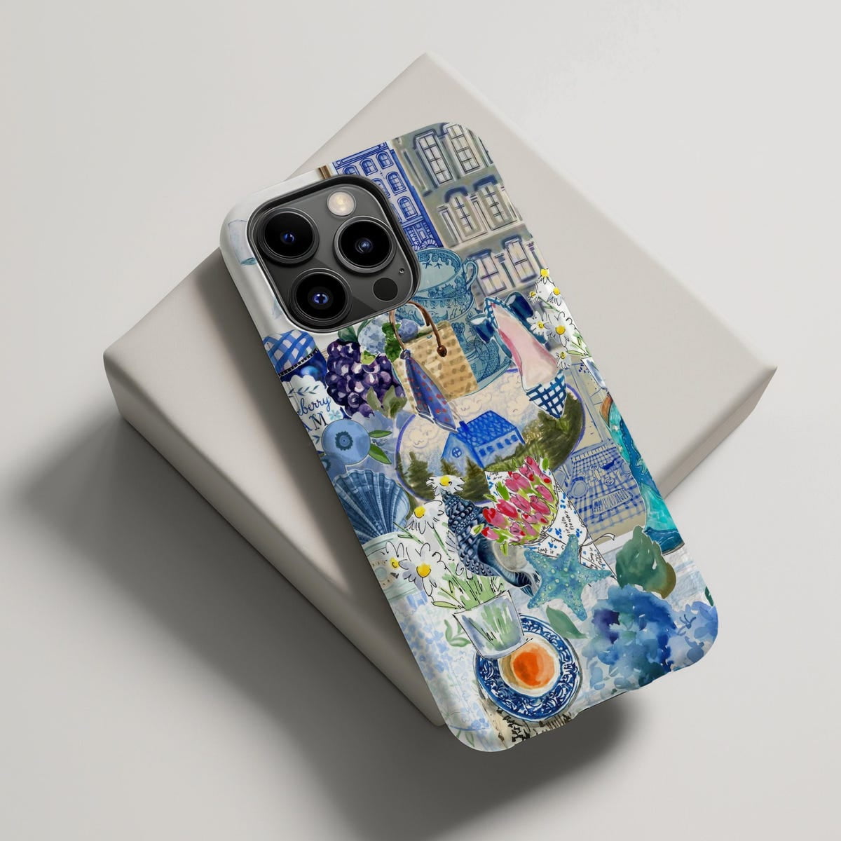 Coquette Parisian Blue Scrapbook Phone Case with iPhone 17 to 11 Pro ...