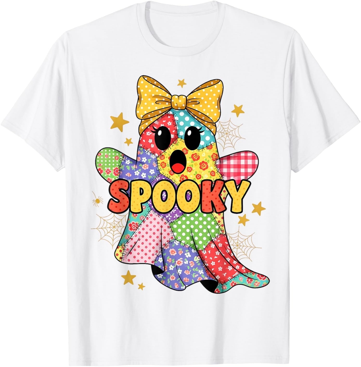 Coquette Patchwork Ghost Tee – Cute & Spooky Halloween Style - Walmart.com
