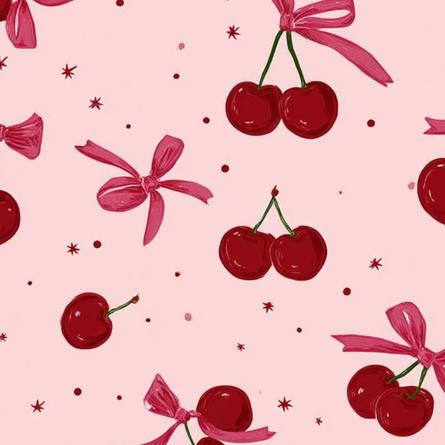 Coquette Peel and Stick Wallpaper Cherry Ribbons Bow Contact Paper Self ...