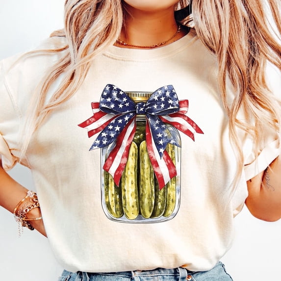 Coquette Pickle Shirt, Funny Fourth Of July Shirt, Cute Pickle Jar Dill ...