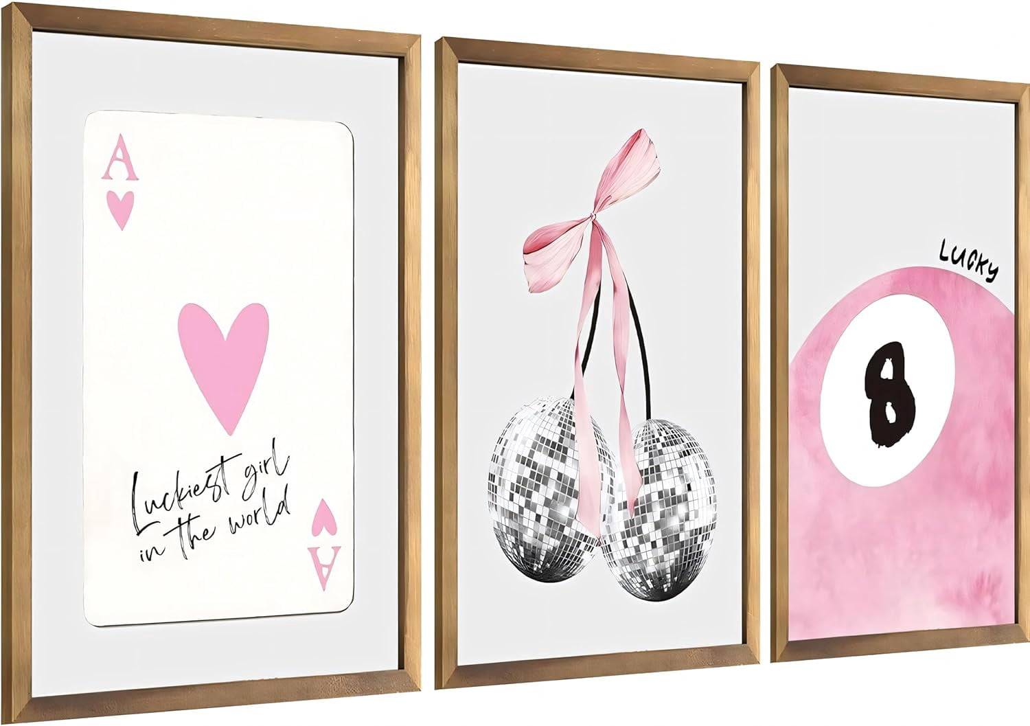 Coquette Pink Bow Canvas Wall Art Set of 3, Inspirational Bible Verses ...
