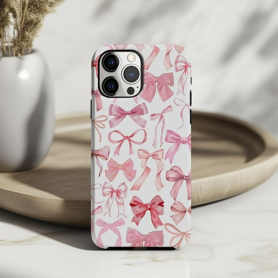 Coquette Pink Bow Cute Girly Ribbon Aesthetic Case for iPhone 17 16 15 ...
