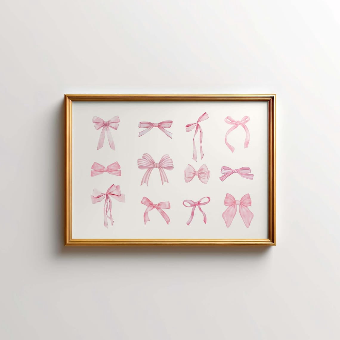 Coquette Pink Bows Preppy Dorm Room Girly Apartment Art Nursery Decor ...