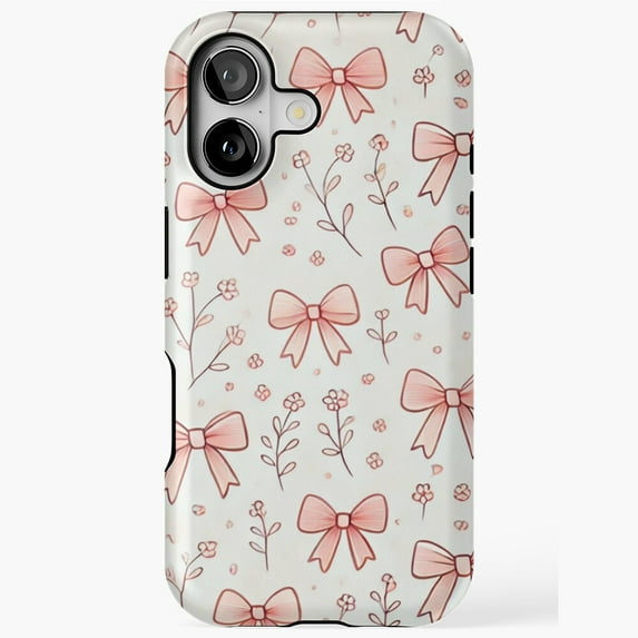 Coquette Pink Floral Bow Pattern Phone Case 17 16 15 14 13 12 11 Pro ...