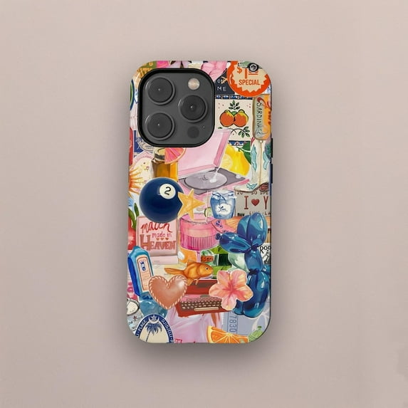 Coquette Pink Hibiscus Collage Preppy Aesthetic Phone Case for iPhone ...