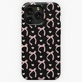 Coquette Pink Ribbon Bow Classic Pattern iPhone Case 17 11 12 13 14 15 ...