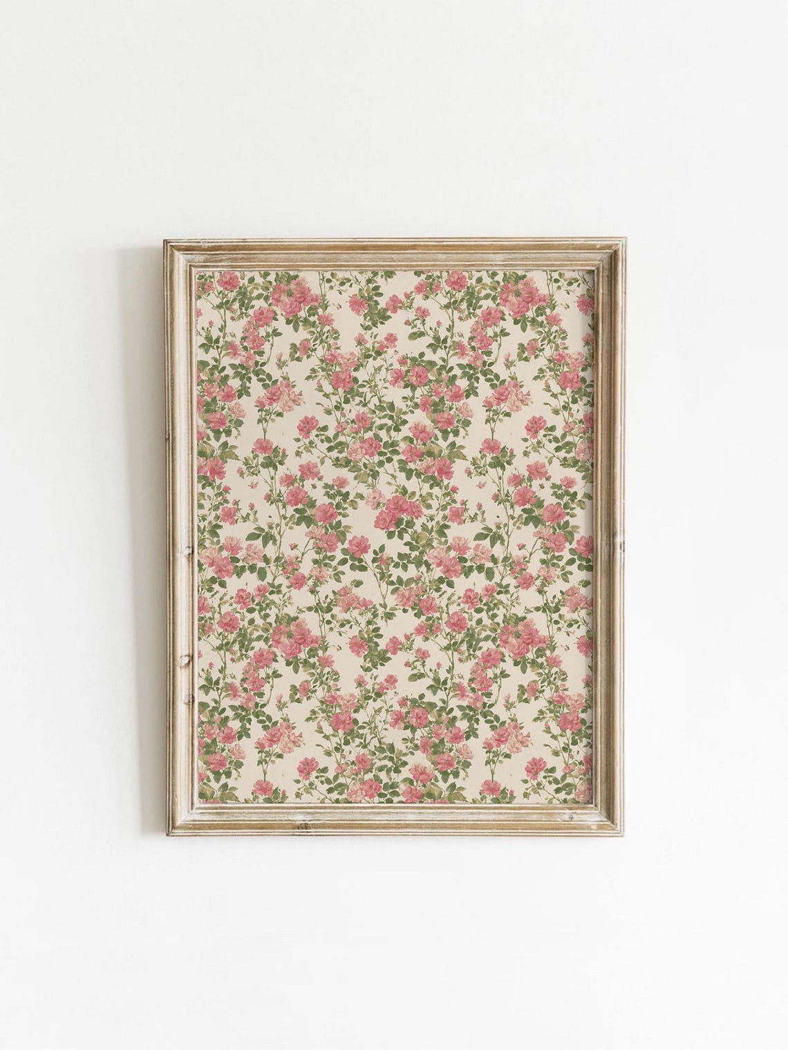 Coquette Pink Roses Pattern Cottagecore Shabby Chic Decor, Stretched ...