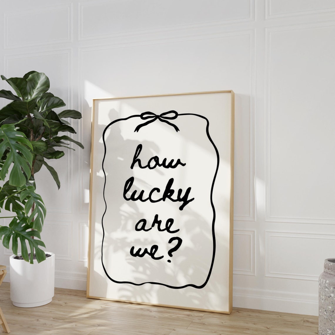 Coquette Quote Bow Poster, How lucky are we? Poster, Black & White ...