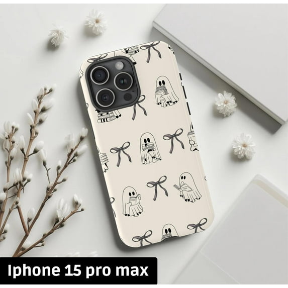 Coquette Reading Ghost Phone Case for 16/15/14/13/12/11 Pro Max Cute ...