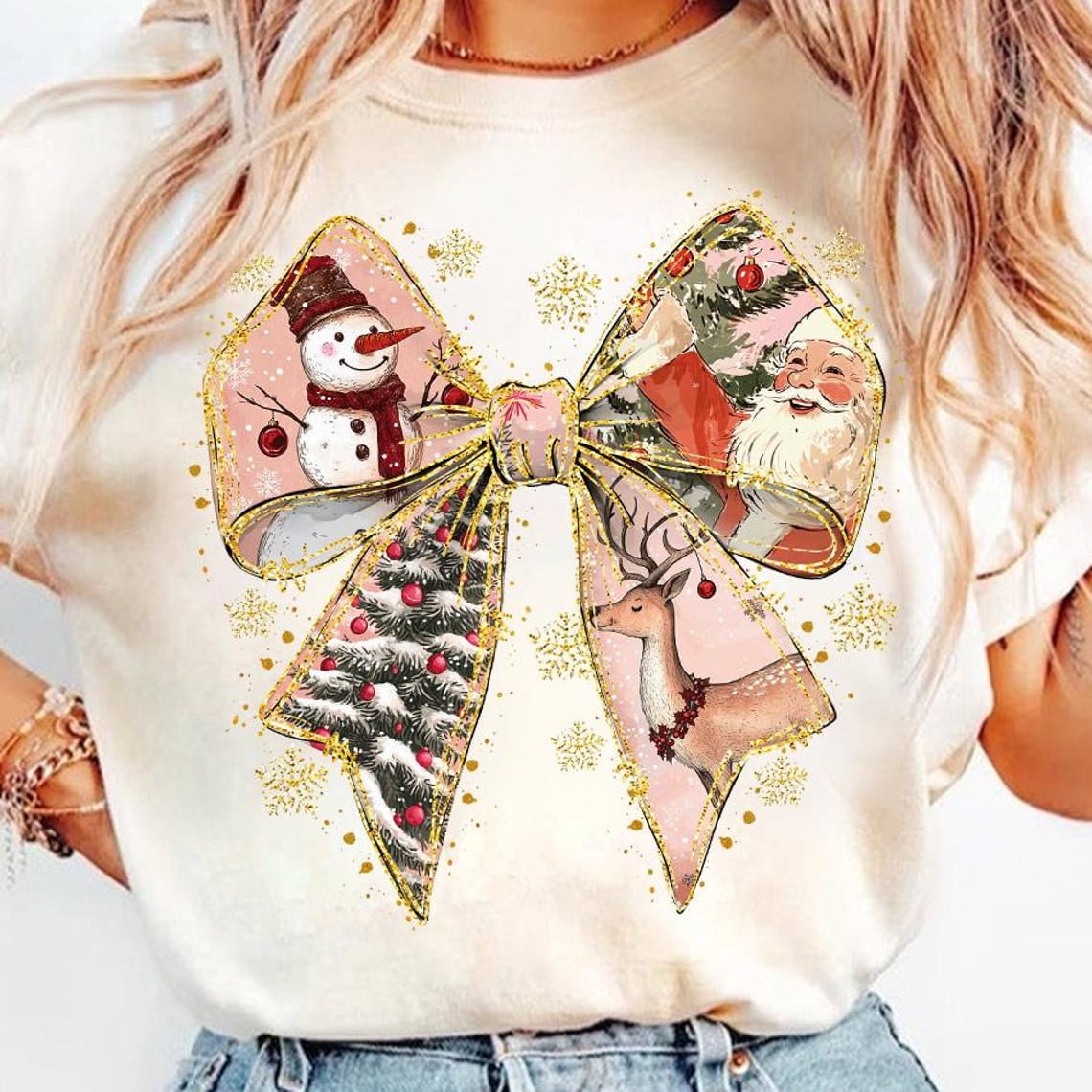 Coquette Retro Christmas PNG, Pink Christmas Bow PNG, Vintage Christmas ...