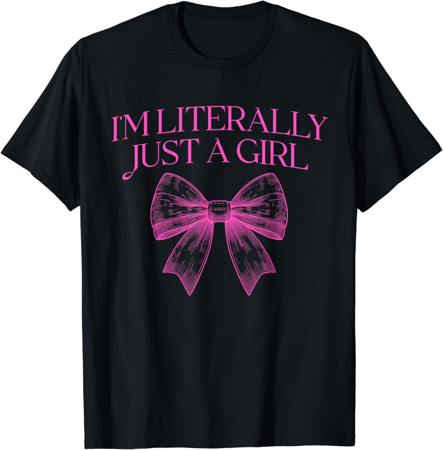 Coquette Ribbon Bow Downtown Vanilla Girl Aesthetic y2k Pink T-Shirt - Walmart.com