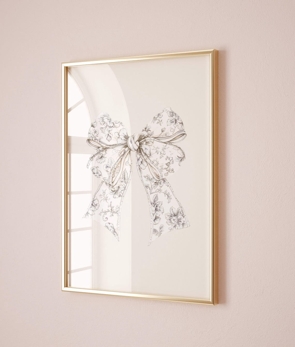 Coquette Ribbon Poster Cream Bow Nursery Poster Grandmillenial ...