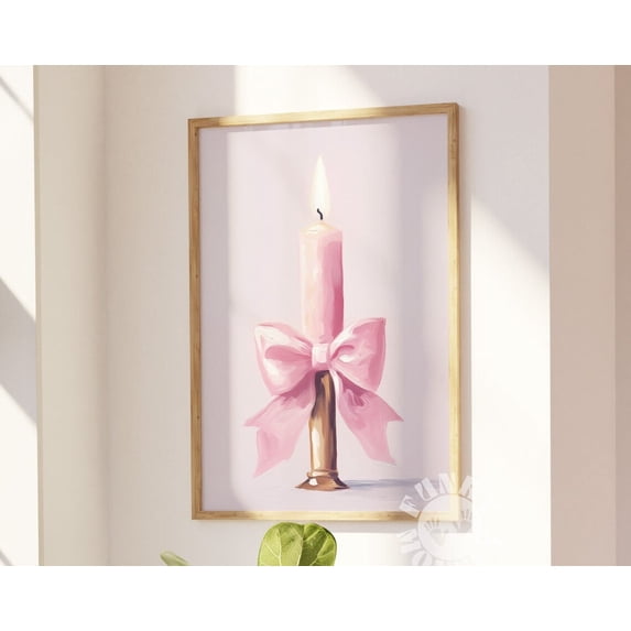 Coquette Room Decor Pink Bow Print, Girly Wall Art, Coquette Pink ...