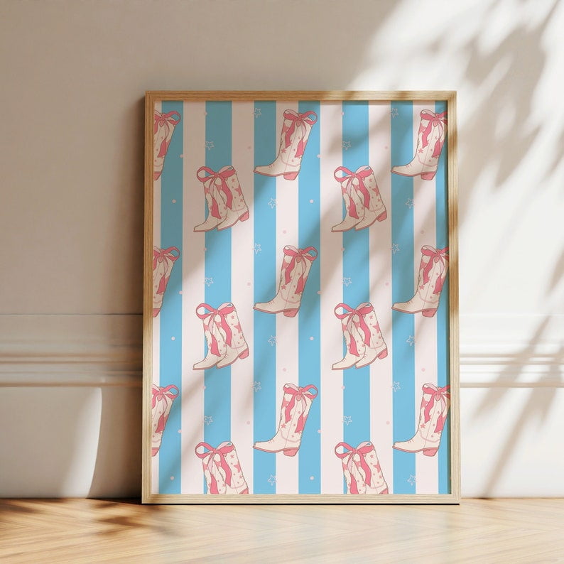 Coquette Room Decor Wall Art Print Coquette Cowgirl Prints For Dorm ...