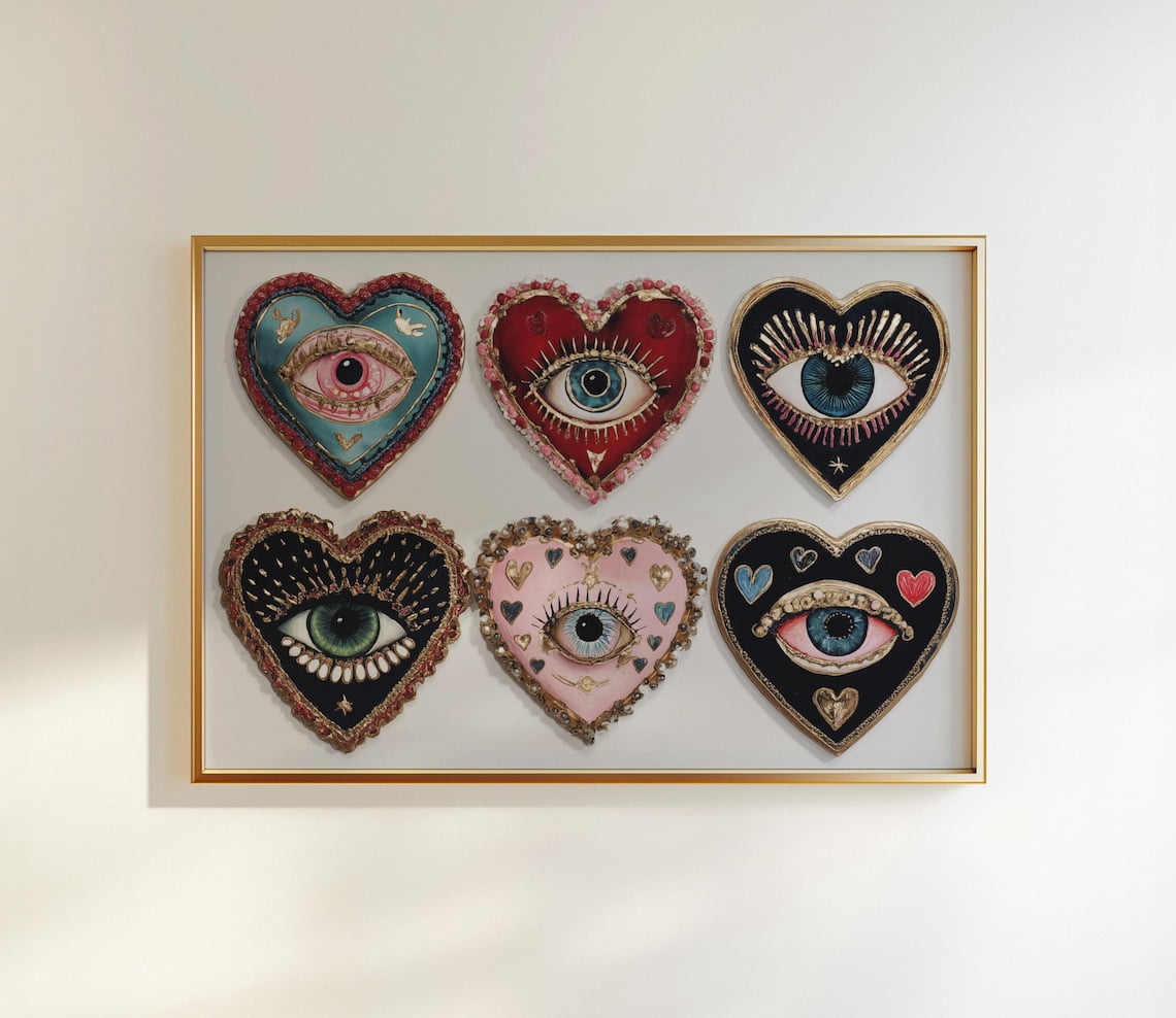 Coquette Sacred Heart Eye Gothic Maximalist Poster Unframed Paper Print ...