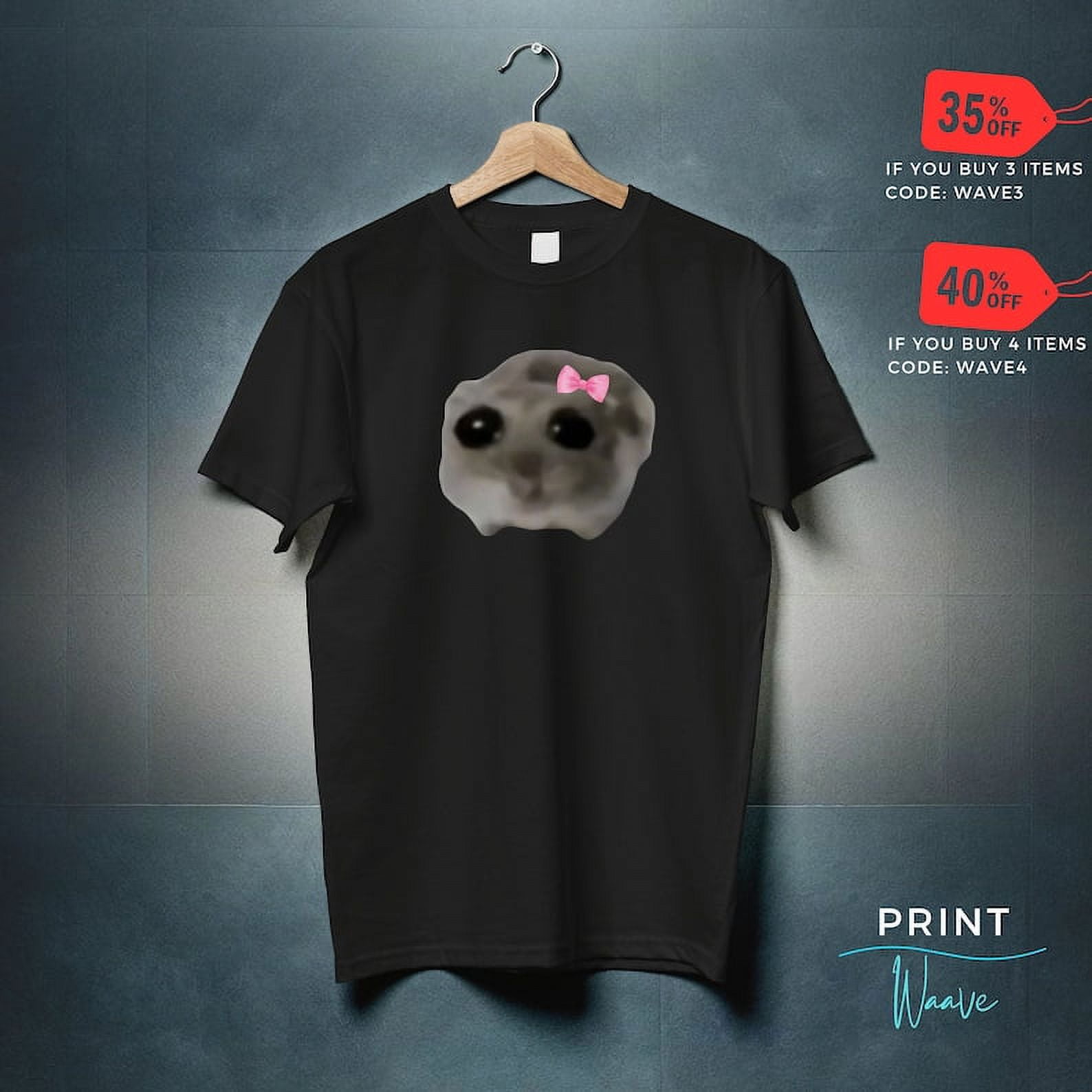 Coquette Sad Hamster Funny Meme T Shirt Crying, Funny Hamster Meme Cry ...