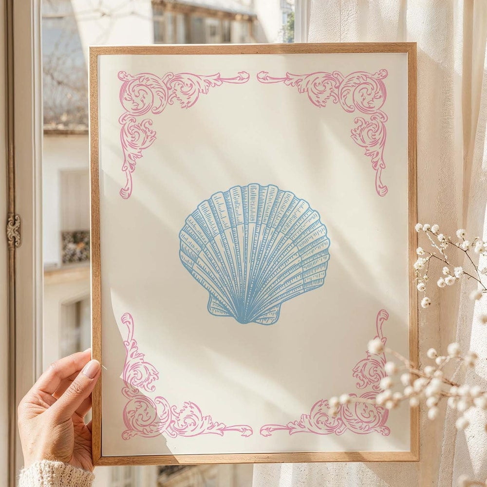 Coquette Seashell Print, Cute Summer Art Print, Girly Wall Art, Trendy ...