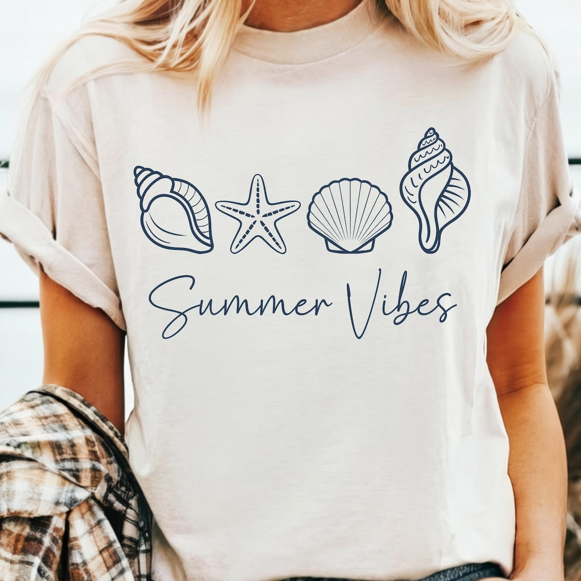 Coquette Seashell Shirt, Coastal Summer Tee, Beachy Shell Swim Crewneck ...