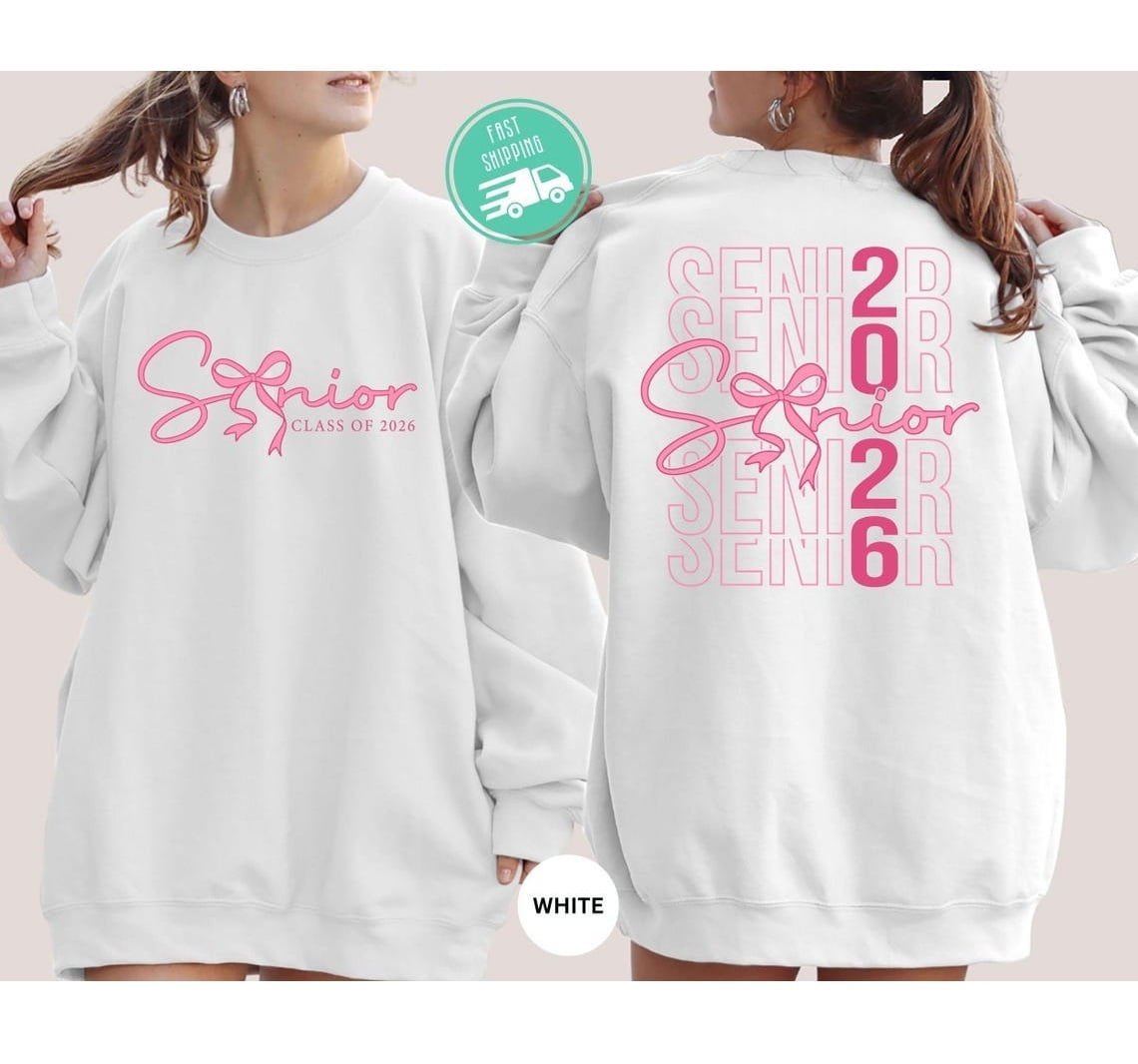 Coquette Senior 2026 Sweatshirt, Bow Graphic Class of 2026 Pullover ...