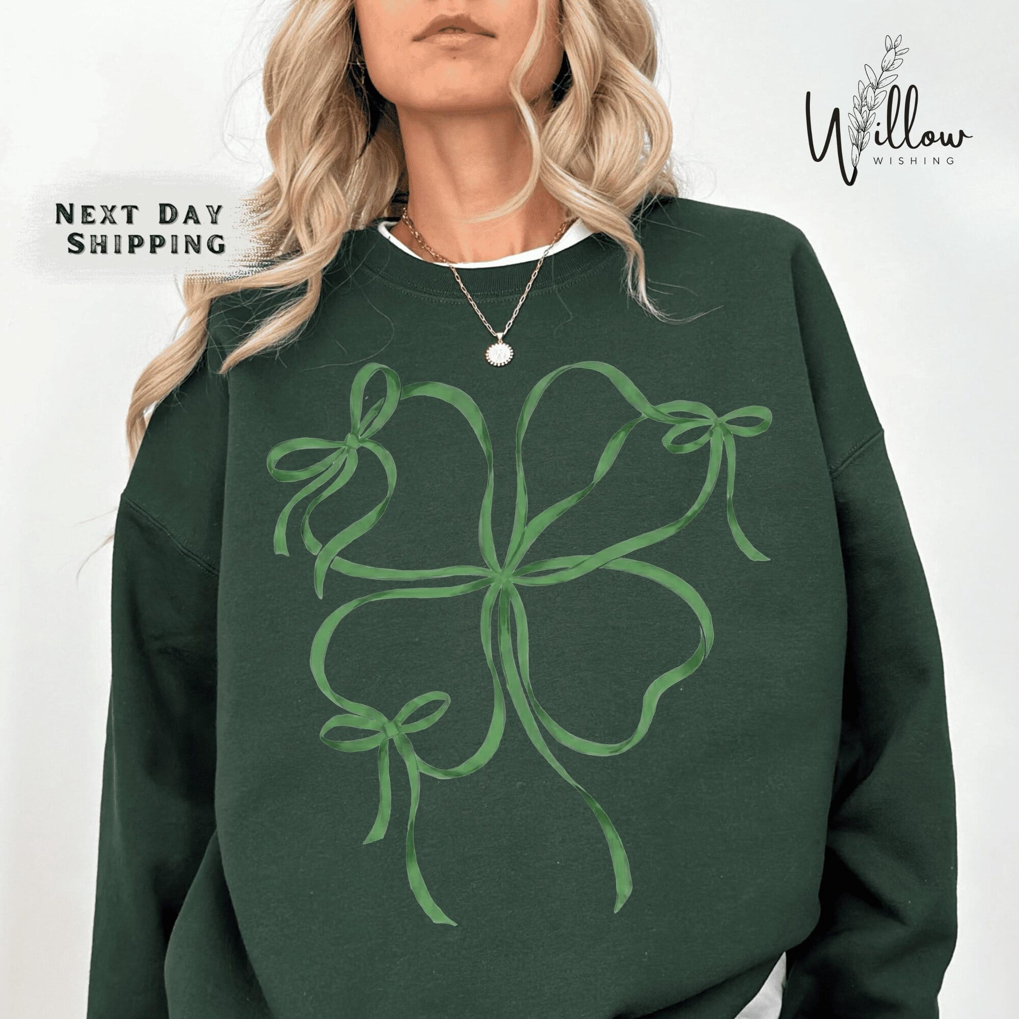 Coquette Shamrock TShirt for Women Minimal Green Holiday Graphic St ...