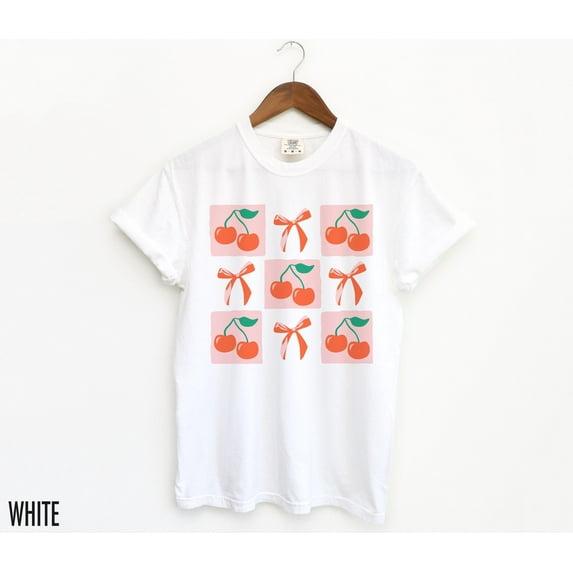 Coquette Shirt, Cherry Bow Shirt, Coquette Cherries, Checkered Tshirt ...