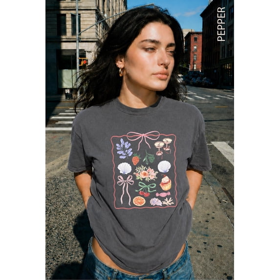 Coquette Shirt, Vintage Floral Bow Graphic Tee, Cute Strawberry Martini ...