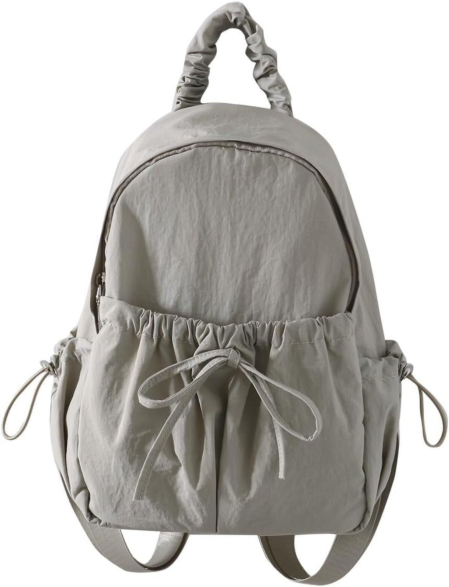 Coquette Small Backpack Purse Bow Tie Ballercore Backpack Solid Pleated ...