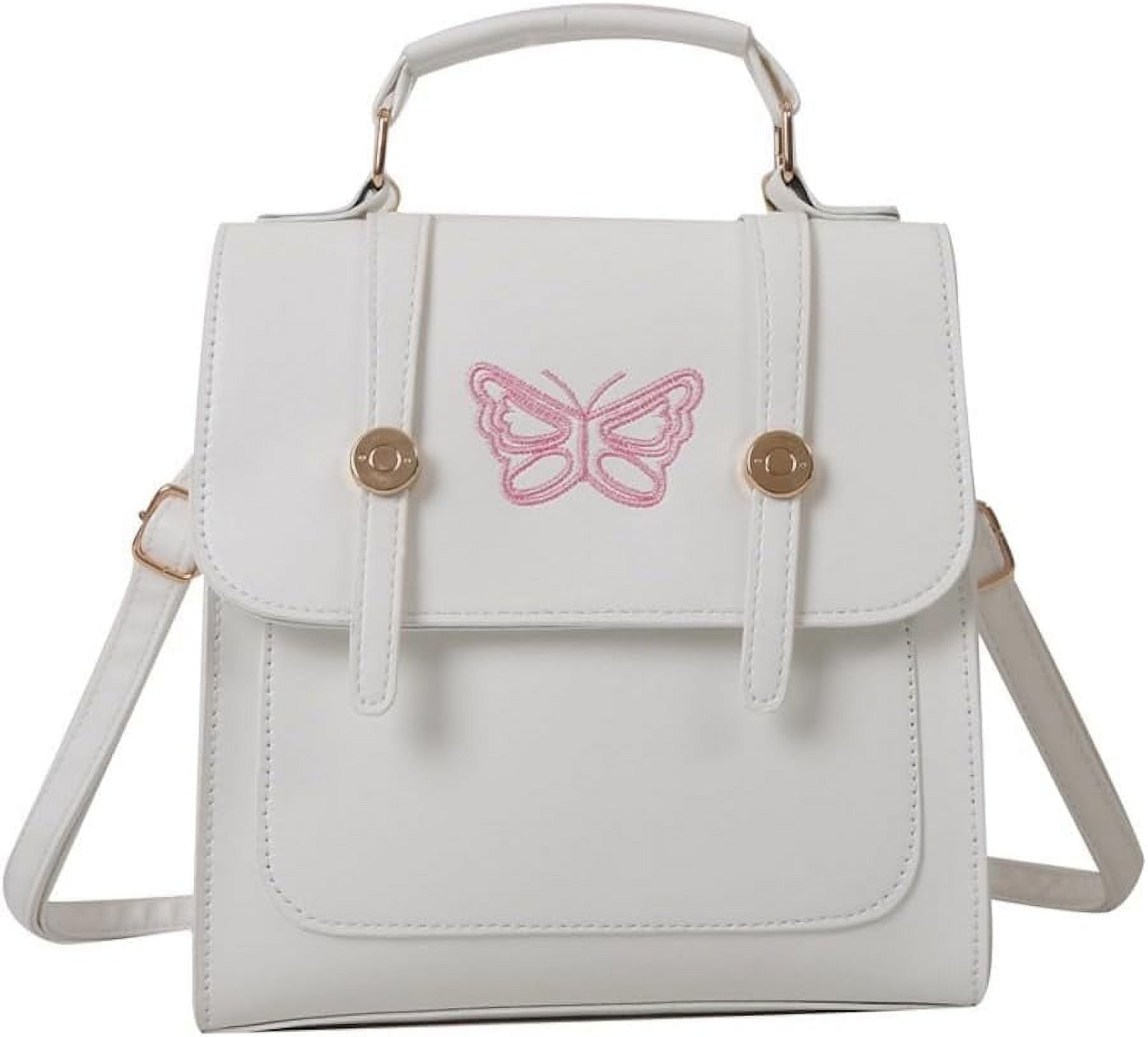Coquette Small Backpack Purse Pink Butterfly Y2K Embroidery Balletcore ...