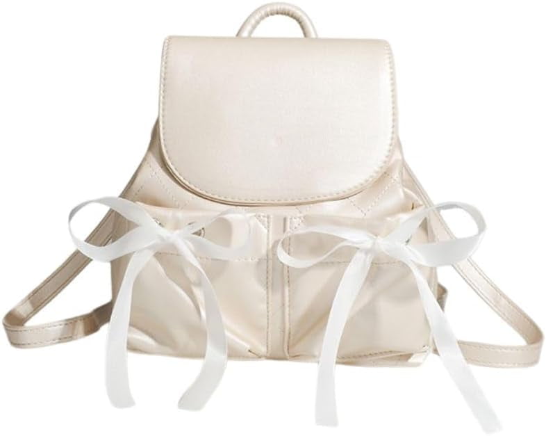 Coquette Small Leather Backpack Purse Women Ribbon Bowknot Backpack ...