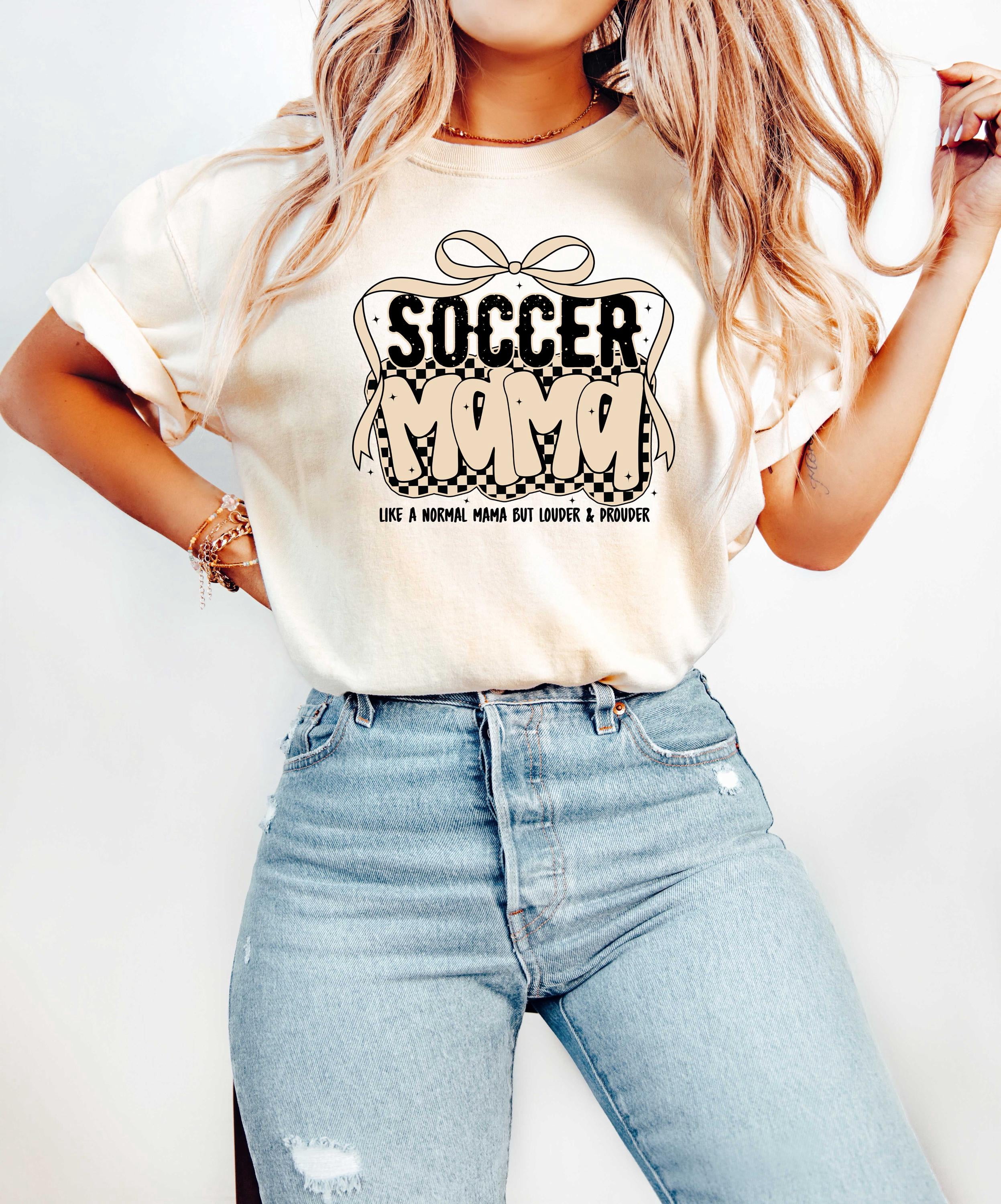 Coquette Soccer Mama Comfort Shirt, Soccer Bow Mom T-Shirt, Senior ...