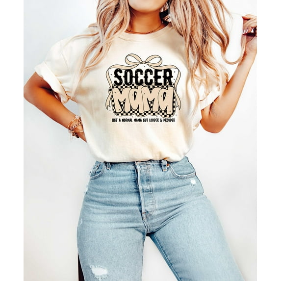 Coquette Soccer Mama Comfort Shirt, Soccer Bow Mom T-Shirt, Senior ...
