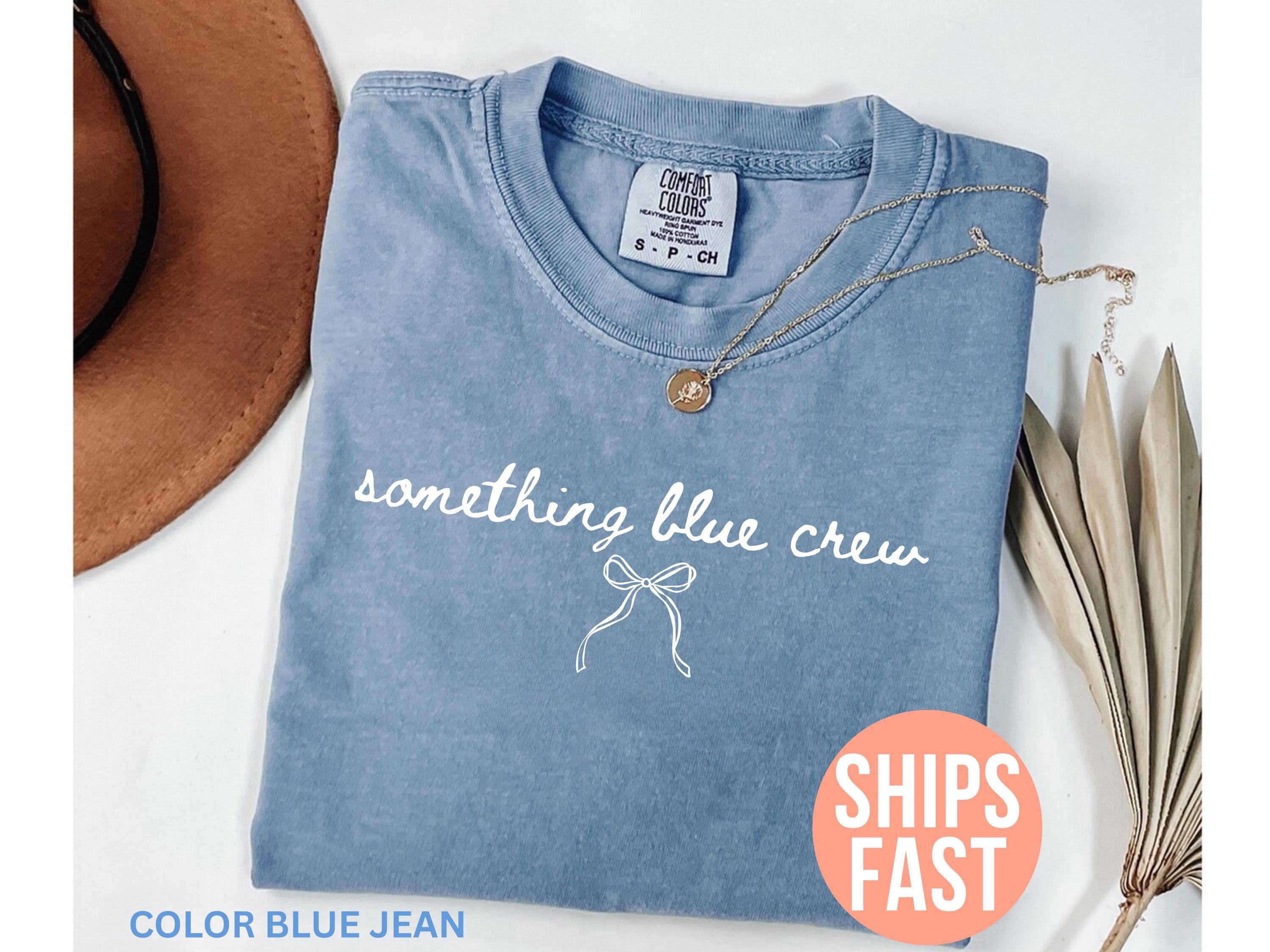 Coquette Something Blue Bow Comfort Colors Shirt for Bridal Party Gift ...