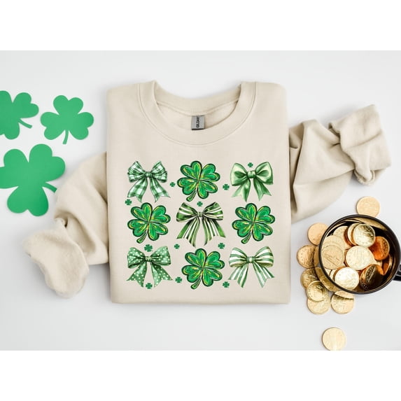 Coquette St Patrick's Day Bow T-Shirt, St Patrick's Day Shirt, Lucky ...