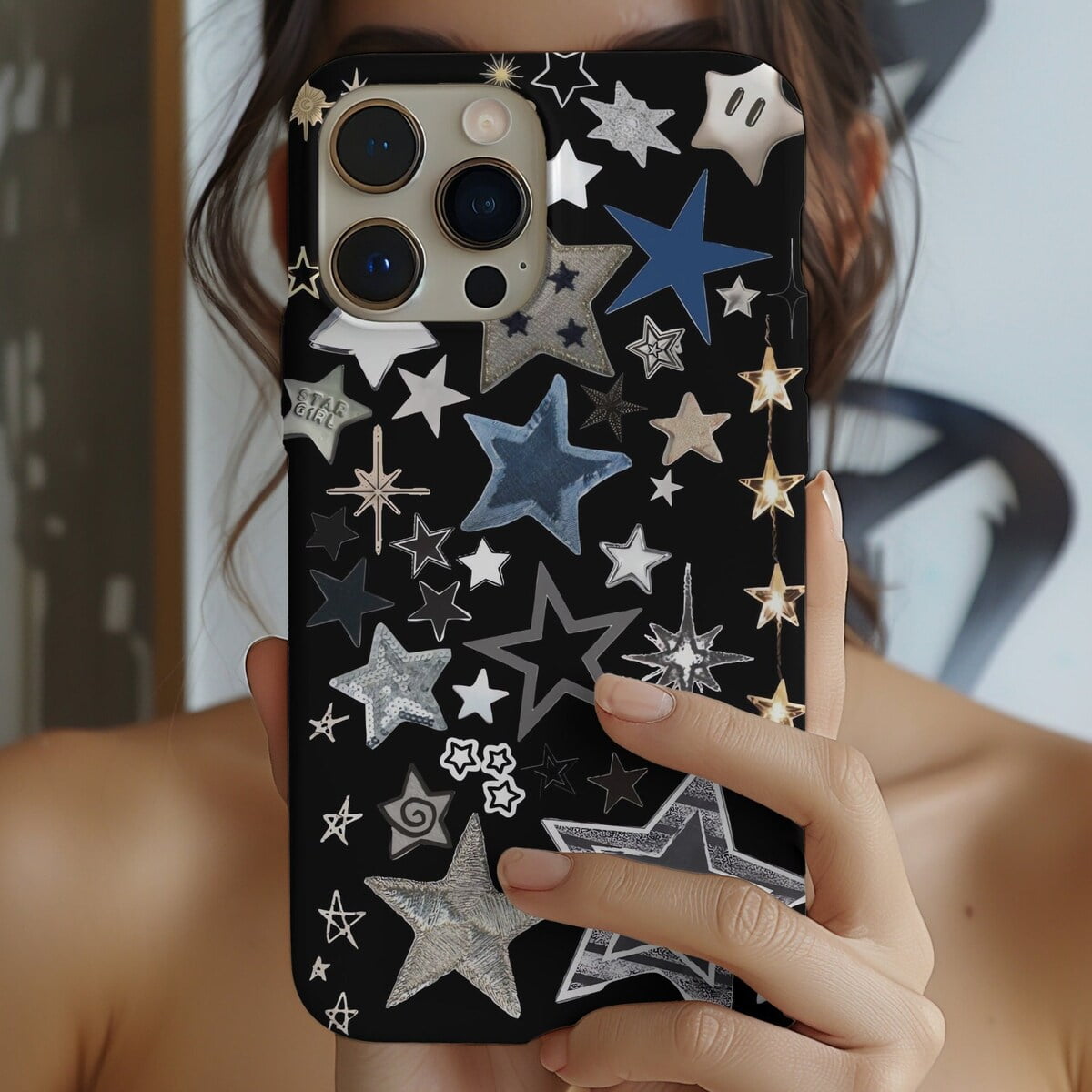 Coquette Star Girl Preppy Dark Style Phone Case with iPhone 17 to 11 ...