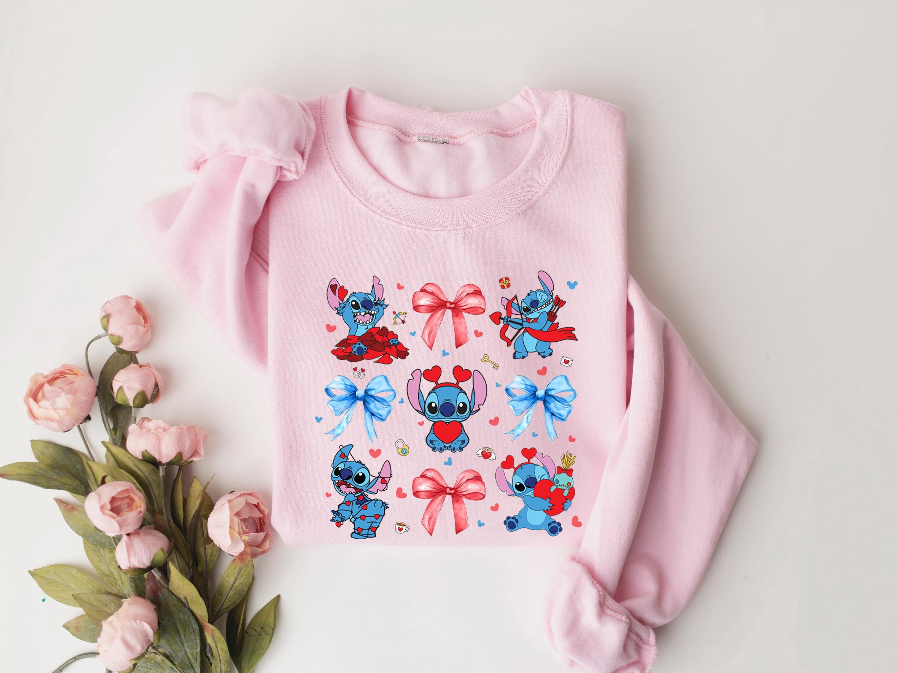 Coquette Stitch Valentines Day Shirt, Disney Lover Shirt, Disney Stitch ...