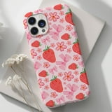 Coquette Strawberry Pink Girly Phone Case for 17 16 15 14 13 12 11 Pro ...