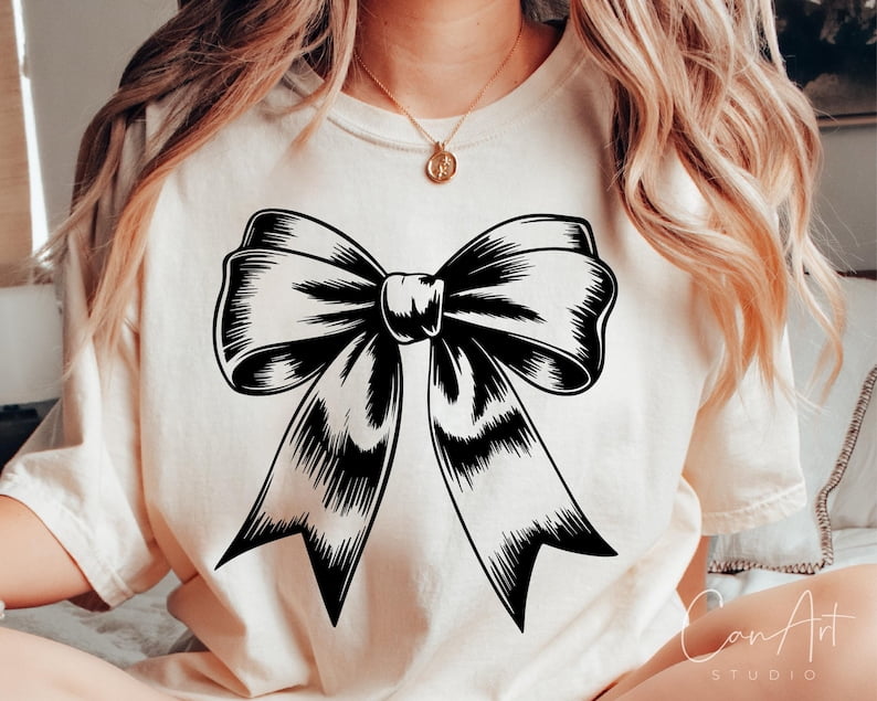 Coquette Svg, Retro Coquette Bow Svg Cut File For Cricut Or Silhouette, Sublimation T-Shirt ...