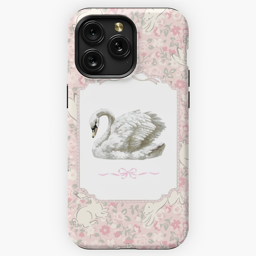 Coquette Swan with Pink Bows Aesthetic iPhone Case 17 through 11 Pro ...