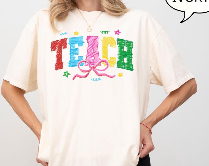 Coquette Teach T-Shirt, Bow Teach Shirt, Teacher Appreciation Shirt ...