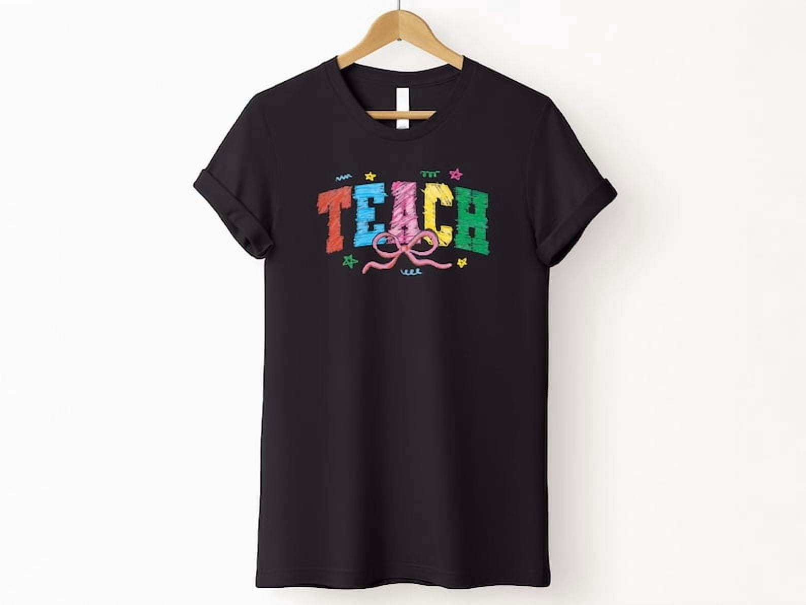 Coquette Teach T-shirt, Pastel Painted Bow Teacher Shirt, Cute Teacher ...