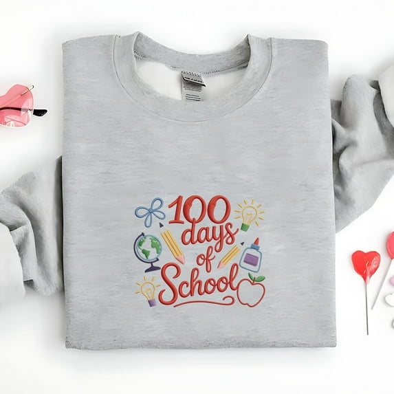 Coquette Teacher 100 Days Embroidery Design, Elementary School Machine ...