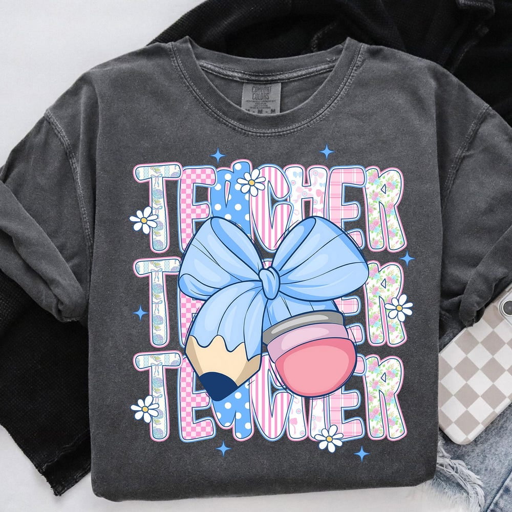 Coquette Teacher Shirt, Preppy Floral Teacher, Cute Pastel Back to ...