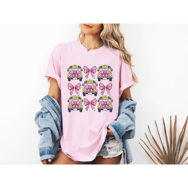 Coquette Teacher Shirt Bus Driver Back To School Teacher Bow Shirt