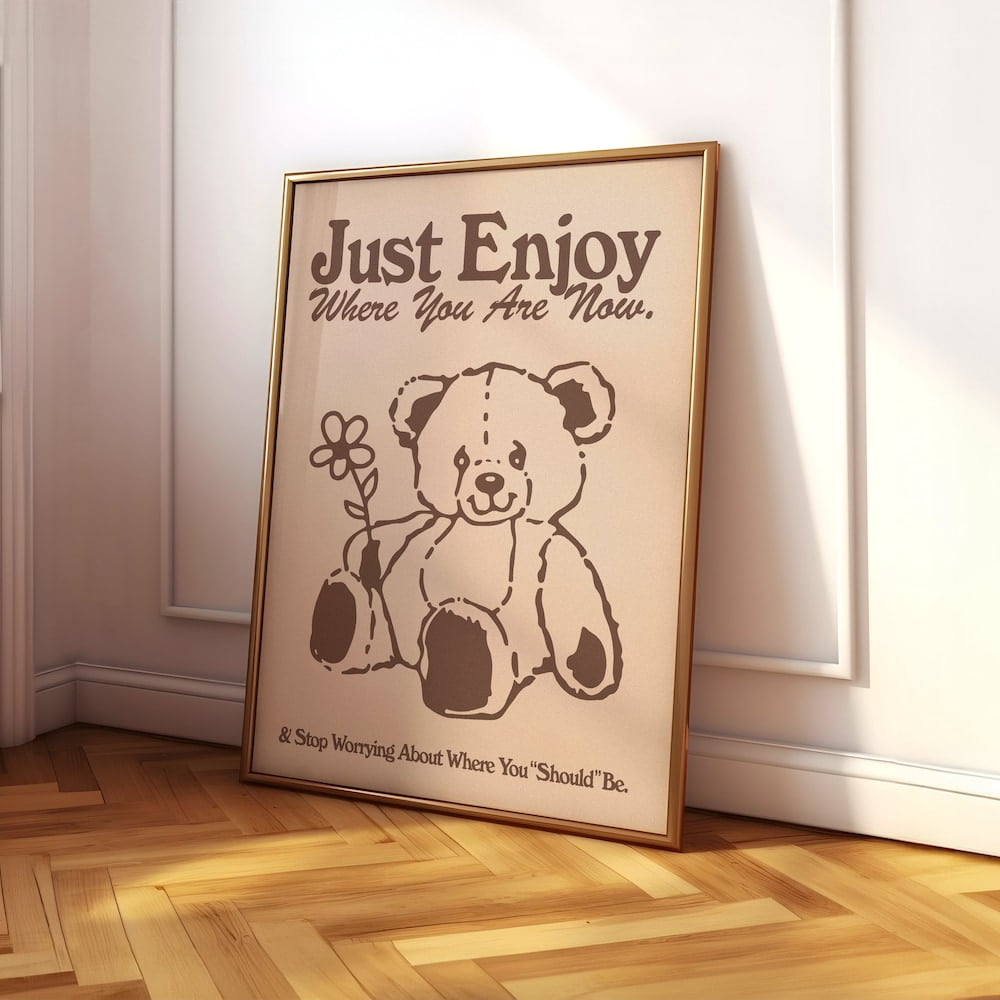 Coquette Teddy Bear Brown Print Y2K Trendy Wall Art, Cute Pinterest ...