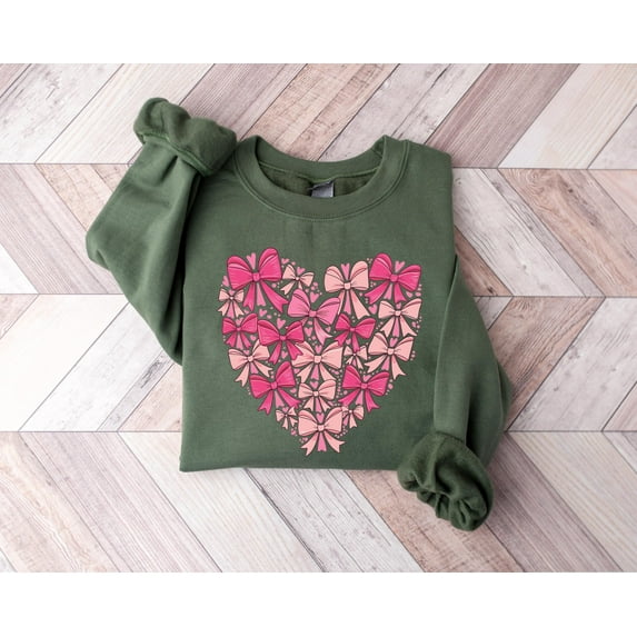 Coquette Valentine Heart Bow T-Shirt, Retro Valentine Shirt, Valentines ...