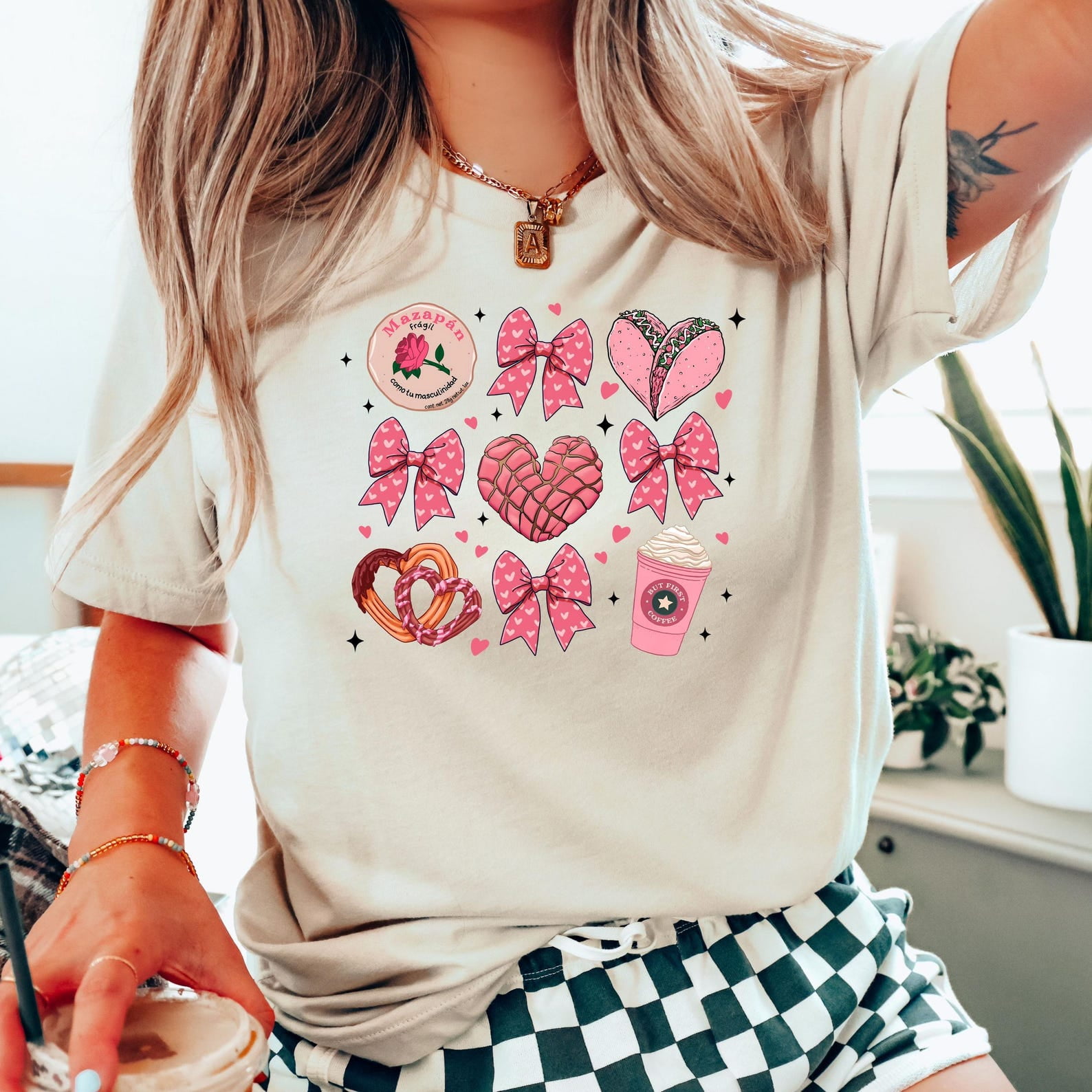 Coquette Valentine Snacks Shirt, Coquette Bow Shirt, Pink Coquette Bow ...