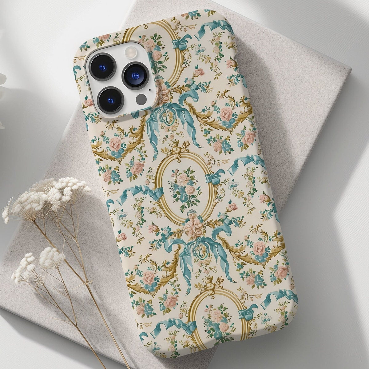 Coquette Victorian Bow Cottagecore Floral Phone Case 17 16 15 14 13 12 ...