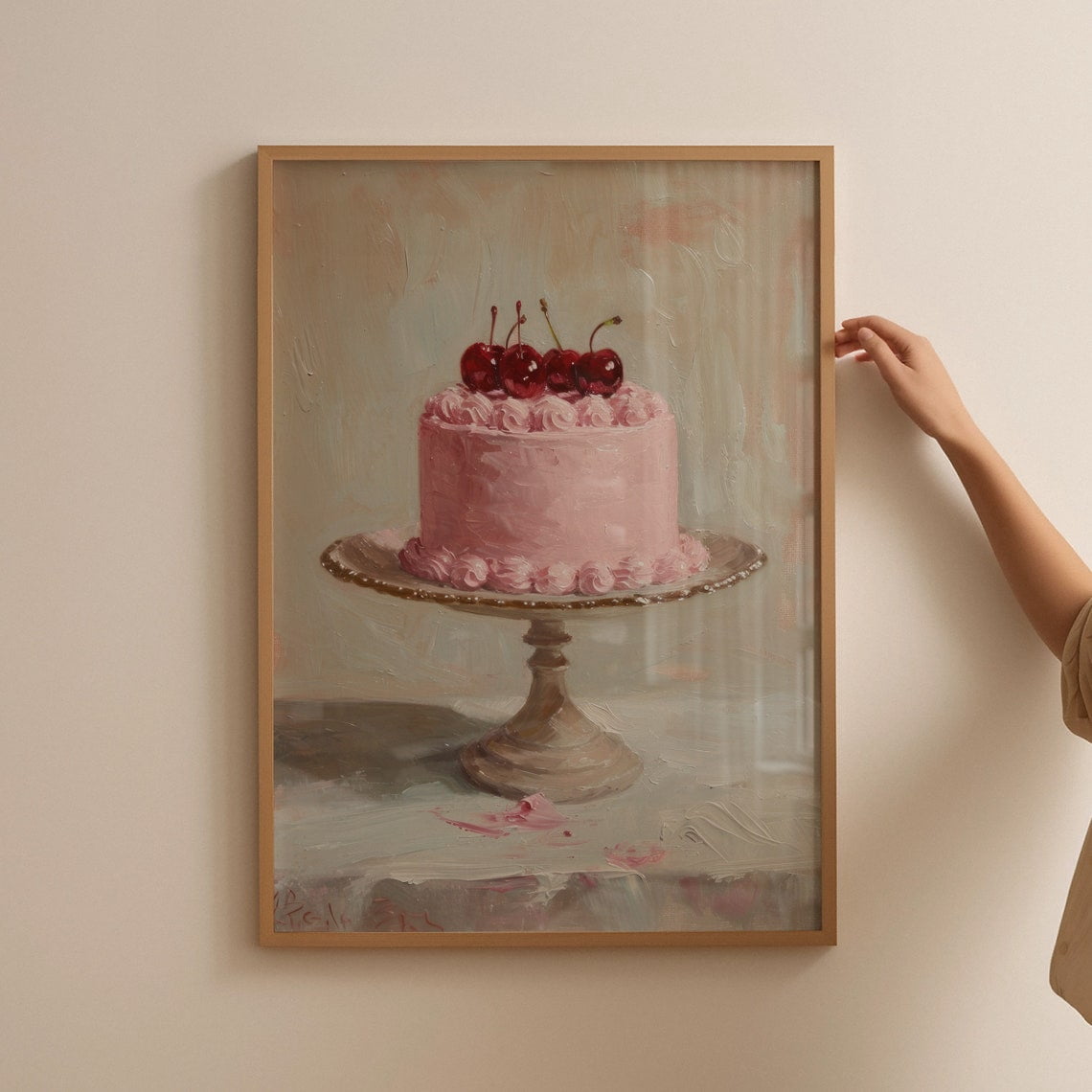 Coquette Vintage Cake Poster, Cherry Cake Wall Art, Girly Wall Posters ...