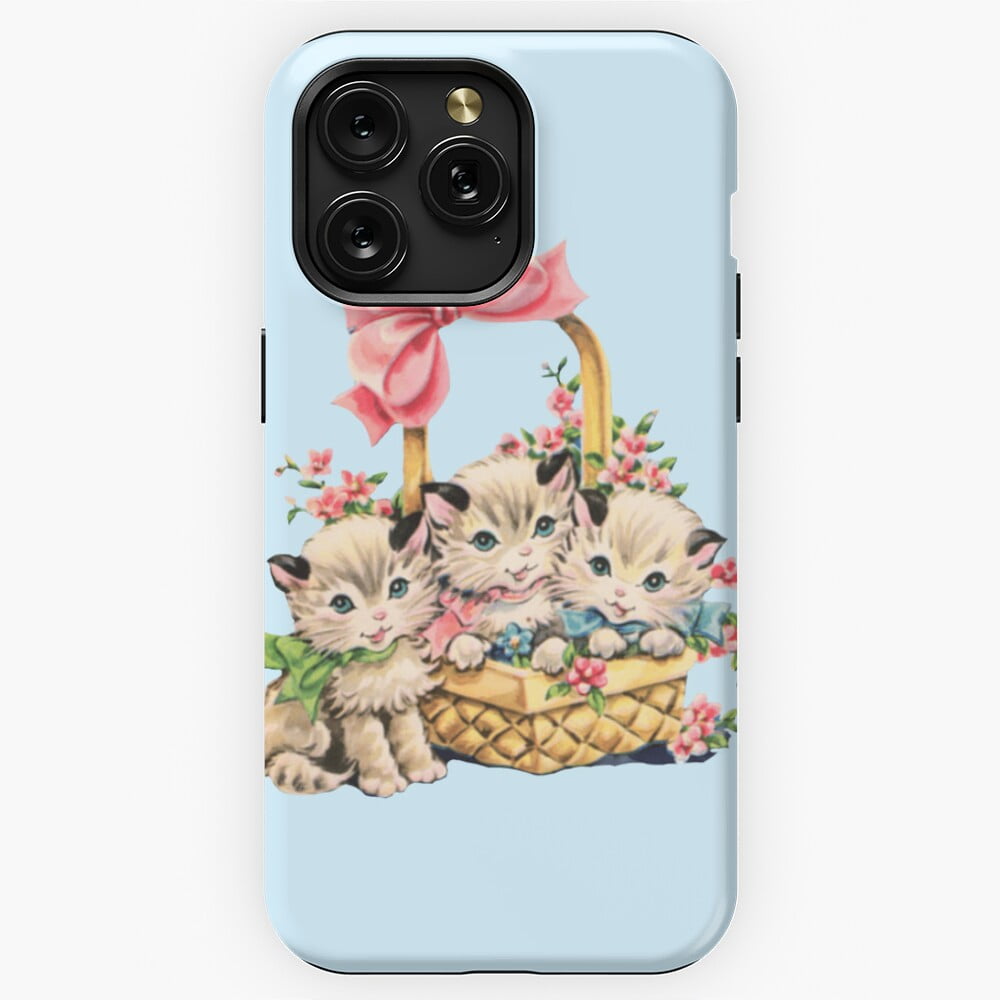Coquette Vintage Cats Elegant Retro Art iPhone Case 17 through 11 Pro ...